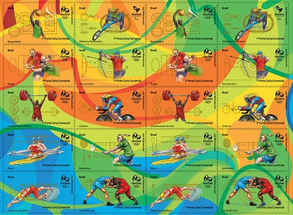 A 500 dias da Olimpíada, Correios lança série de selos comemorativos
