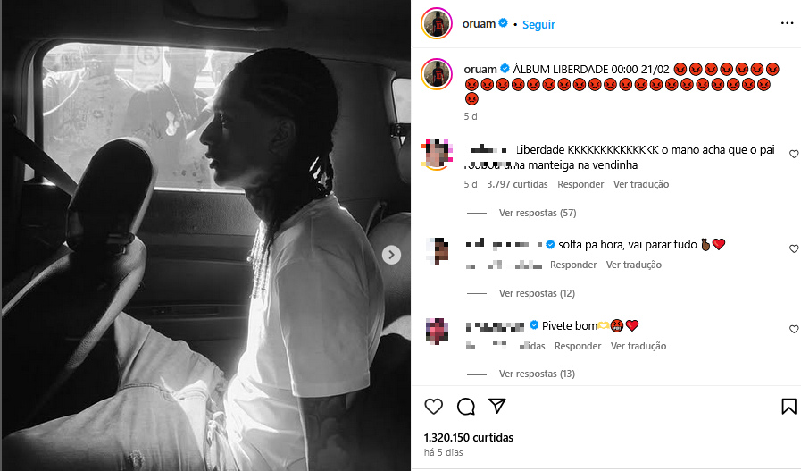 Quem é Oruam, rapper filho de líder do Comando Vermelho